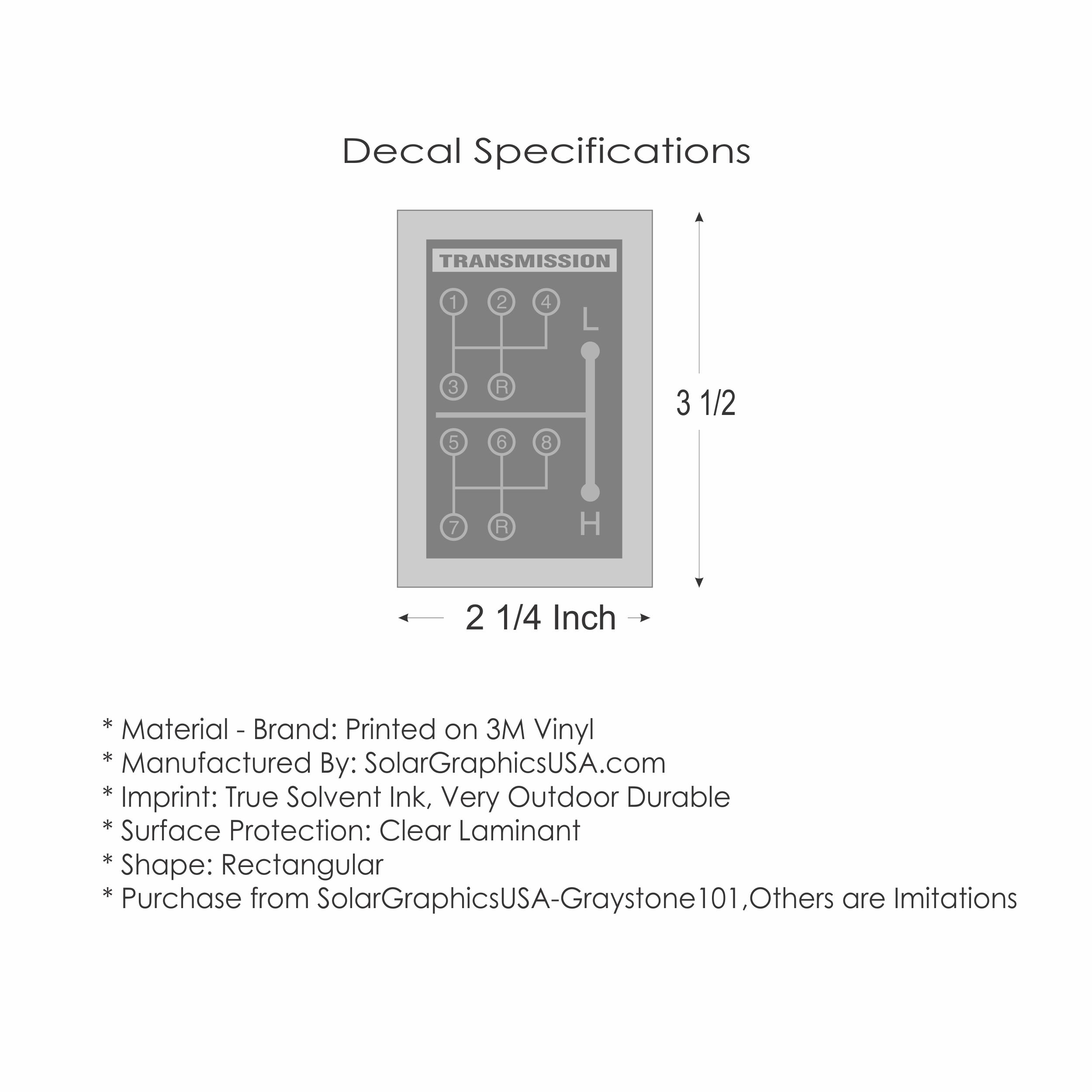 solargraphicsUSA.com - Jeep Shift Pattern Decals
